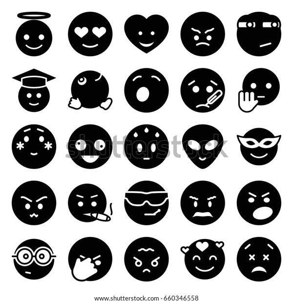 Emoji Icons Set Set 25 Emoji Stock Vector (Royalty Free) 660346558 ...