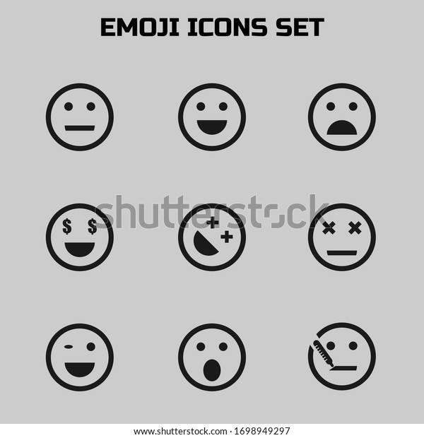 Emoji Icons Set Emiji Vector Set Stock Vector (Royalty Free) 1698949297 ...