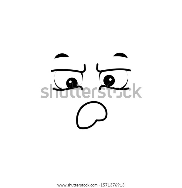 Emoji Indignation Icon Simple Line Outline Stock Vector (Royalty Free ...