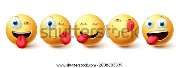 Emoji Naughty Icon Vector Set Emojis Stock Vector (Royalty Free ...