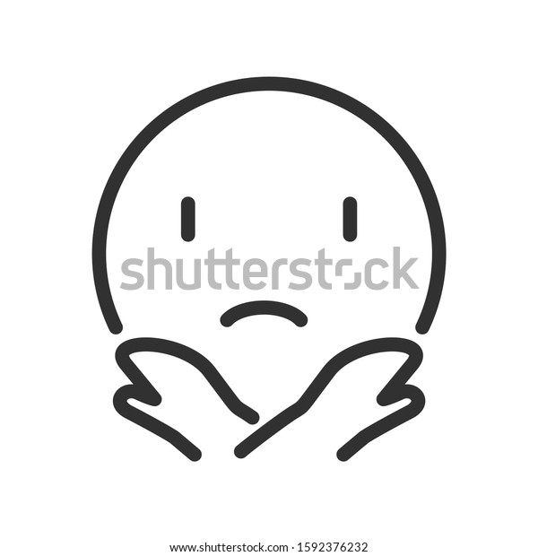 Emoji Negation Rejection Something Linear Icon Stock Vector (Royalty ...