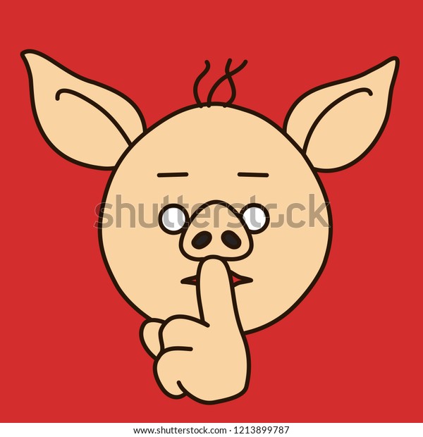 Emoji Pig Man Using Finger On Stock Vector (Royalty Free) 1213899787