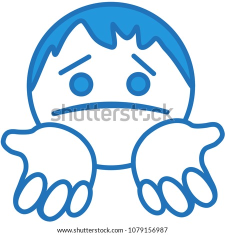Emoji Poor Sorry Man Standing On Stock Vector (Royalty Free) 1079156987 ...