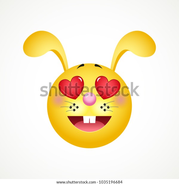Emoji Rabbits Face Love Vector Illustration: Vector có sẵn (miễn phí ...