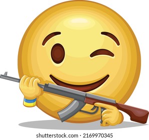 Emoji Rifle Winking Stock Vector (Royalty Free) 2169970345 | Shutterstock