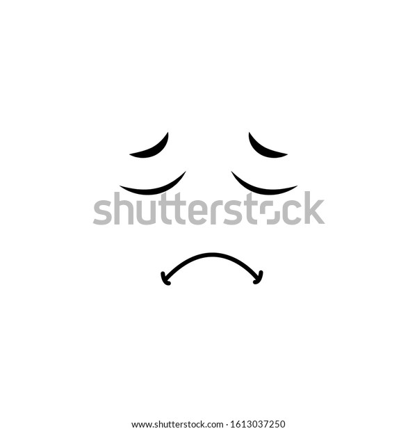 Emoji Sad Icon Simple Line Outline Stock Vector (Royalty Free) 1613037250