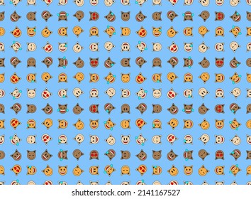Emoji Seamless Pattern Stickers Vector Illustration Stock Vector ...