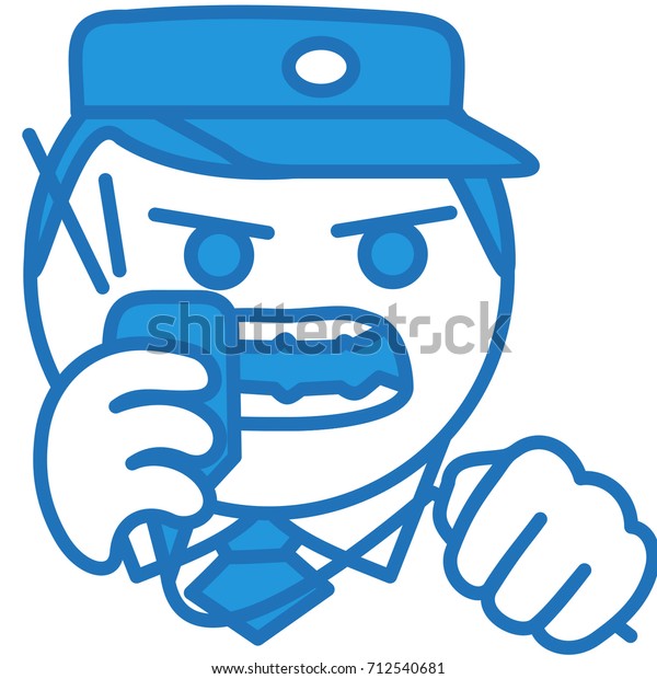 Emoji Security Surveillance Watchman Train Station Stock Vector ...