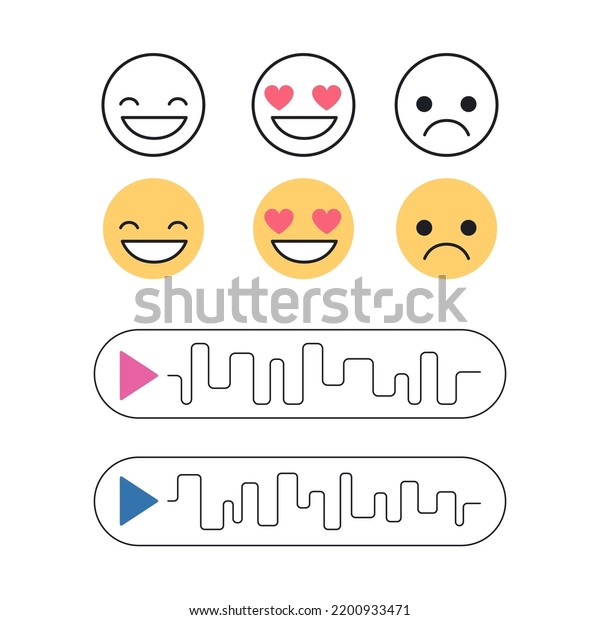 Emoji Set Communication Emoticons Vector Flat Stock Vector (Royalty ...