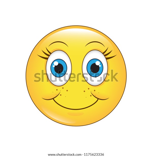 Emoji Shy Face Vector Isolated On Stock Vector (Royalty Free ...