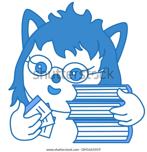 Emoji Smiling Librarian Wolf That Wearing Stock Vector (Royalty Free ...