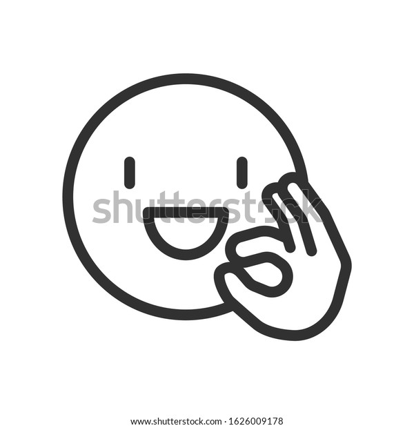 Emoji Success Linear Icon Editable Stroke Stock Vector (Royalty Free ...