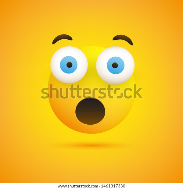 Emoji Surprised Face Open Mouth Eyes Stock Vector (Royalty Free ...