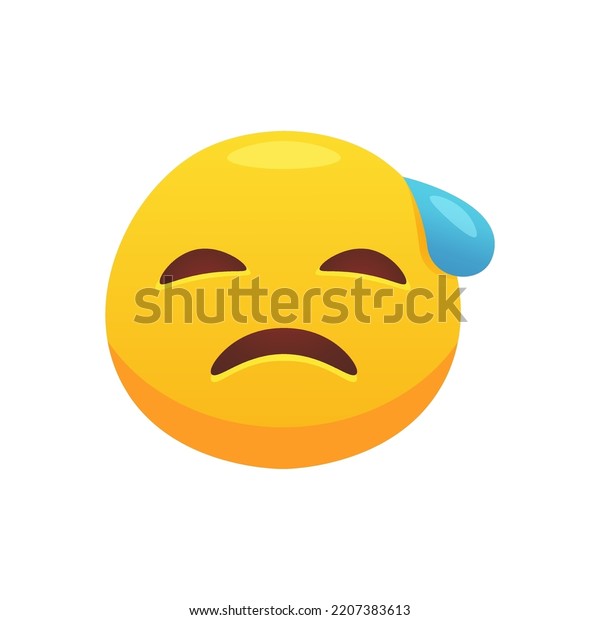 Emoji Sweaty Face Flat Icon Web Stock Vector (Royalty Free) 2207383613 ...