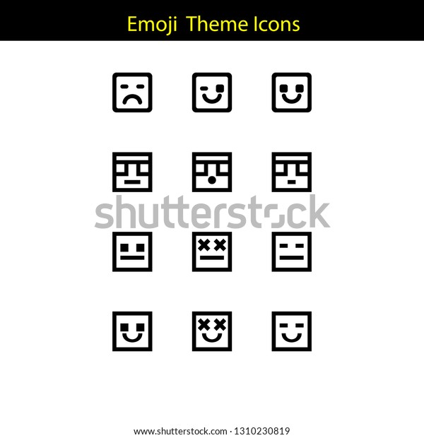 Emoji Theme Icon Line Style Stock Vector (Royalty Free) 1310230819 ...