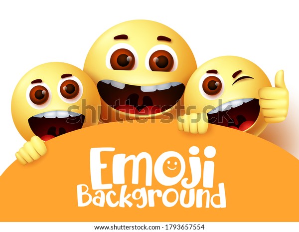Emoji Vector Text Background Design Emoticon Stock Vector (Royalty Free ...