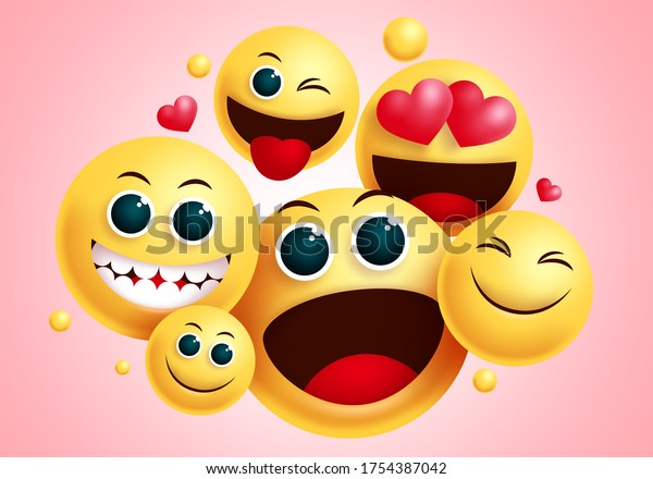 Emojis Smiley Group Vector Design Smileys Stock Vector (Royalty Free ...