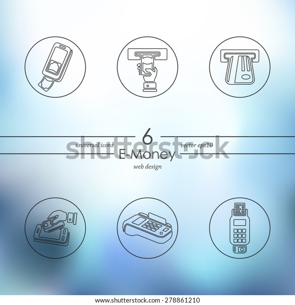 Emoney Modern Icons Mobile Interface On Stock Vector (Royalty Free ...