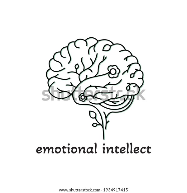 Logo del intelecto emotión. Esbozo esquemático: vector de stock (libre ...