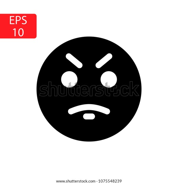 Emoticon Angry Face Stock Vector (Royalty Free) 1075548239 | Shutterstock