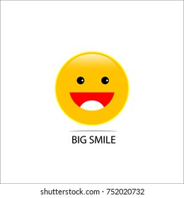 Emoticon Big Smile Vector Template 스톡 벡터(로열티 프리) 752020732