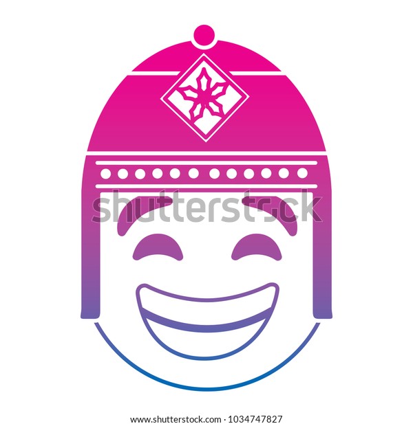 Emoticon Cartoon Face Exotic Hat Stock Vector (Royalty Free) 1034747827 ...