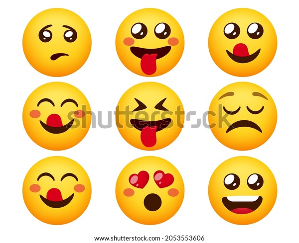 Emoticon Character Vector Set Emoticons Emotion Stock Vector (Royalty ...