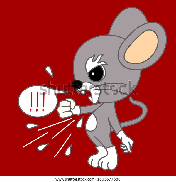 Emoticon Cool Angry Mouse That Standing Stock Vector (Royalty Free ...