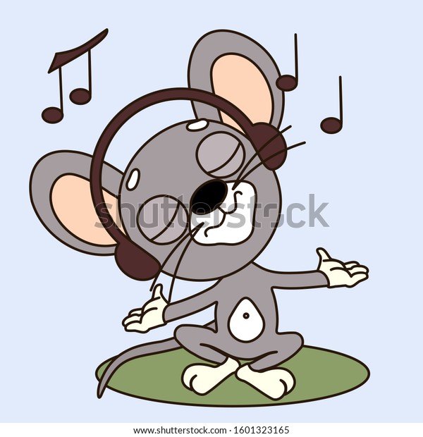 Emoticon Cool Happy Mouse Sitting On Stock Vector (Royalty Free) 1601323165
