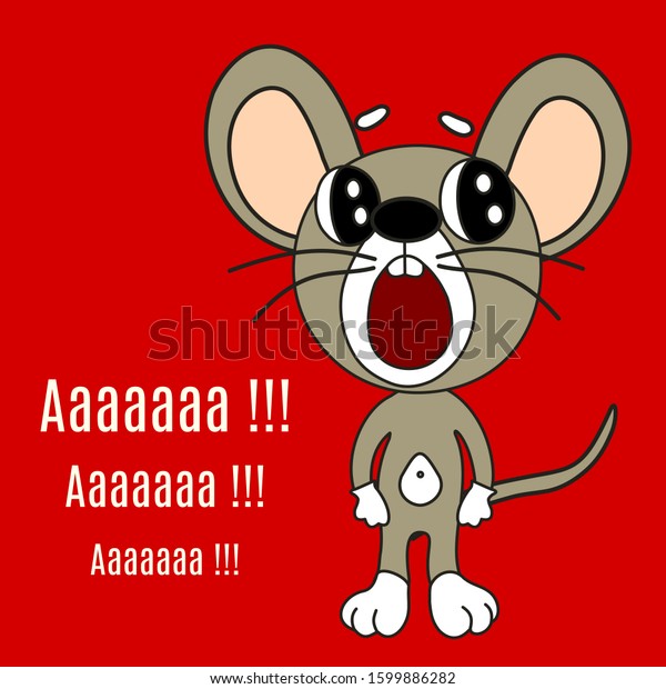 Emoticon Cool Mouse That Stands Screams Stock Vector (Royalty Free ...