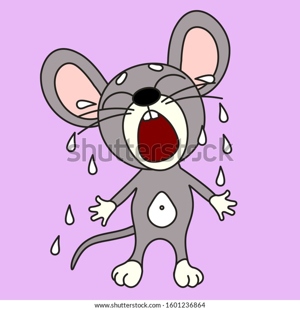 Emoticon Crying Mouse Eyes Which Tears Stock Vector (Royalty Free ...