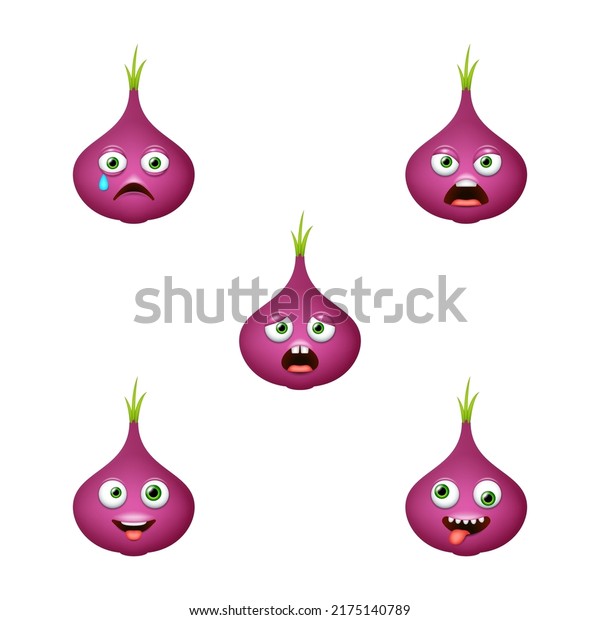 Emoticon Cute Red Onion Isolated Vector: เวกเตอร์สต็อก (ปลอดค่า ...
