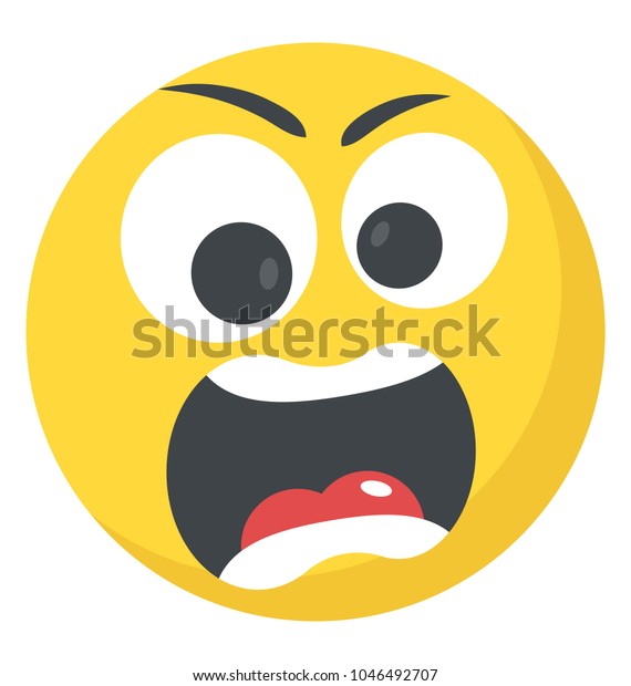 Emoticon Depicting Expression Being Annoyed: เวกเตอร์สต็อก (ปลอดค่า ...