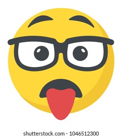 Emoticon Depicting Expression Being Exhausted Stock Vector (Royalty ...