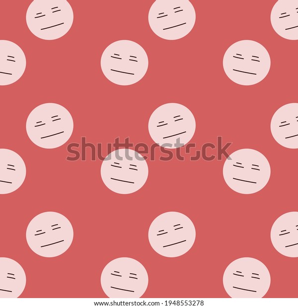 Emoticon Doodle Pattern Sad Pattern Red Stock Vector (Royalty Free ...