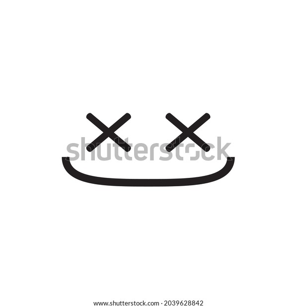Emoticon Drunk Eyes Smiling Simple Black Stock Vector (Royalty Free ...