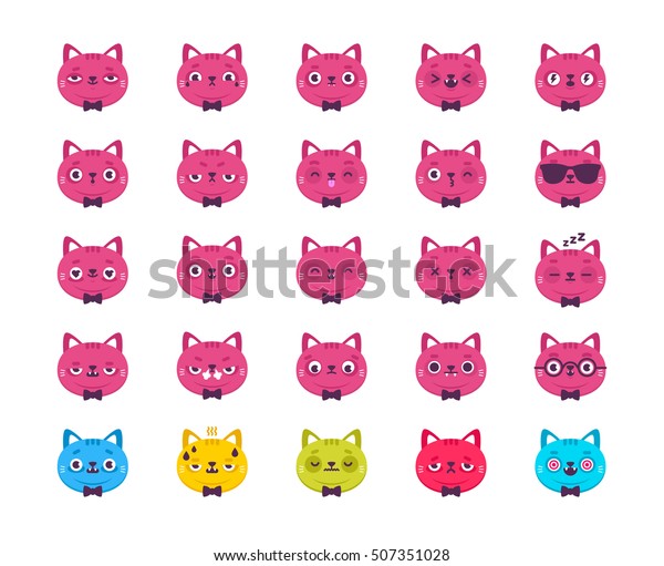 Emoticon Emoji Set Color Vector Icons Stock Vector (Royalty Free ...