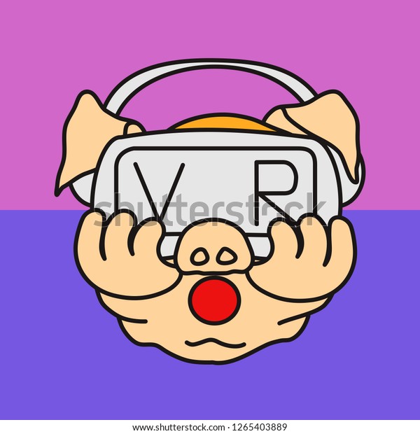 Emoticon Emoji Vr Virtual Reality Headset: vector de stock (libre de ...