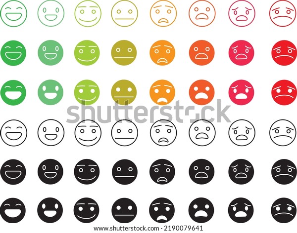 Vektor Stok Emoticon Emojis Vector Set Emoji Characters (Tanpa Royalti ...