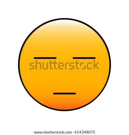 Emoticon Expressing Boredom Disapproval Vector Smiley Stock Vector ...