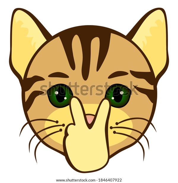 Emoticon Expressing Watching You Gesture Fingers Stock Vector (Royalty ...