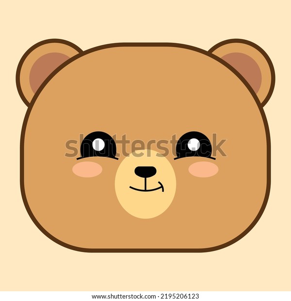 Emoticon Faces Bear Kawaii Cute Stock Vector (Royalty Free) 2195206123 ...
