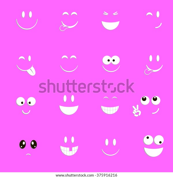 Emoticon faces set.Set of smiles colored vector illustration