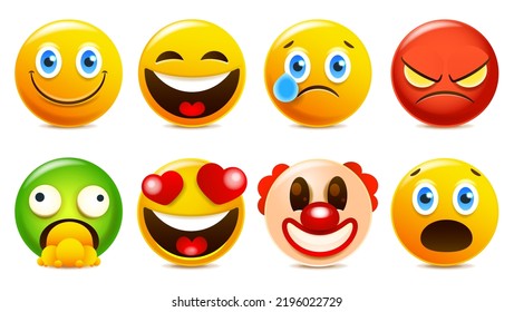 Emoticon Faces Vector Set Emoticon Pointing Stock Vector (Royalty Free ...