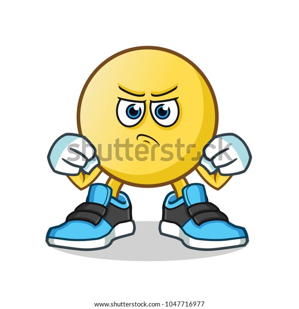 emoticon fight mascot vector cartoon illustration