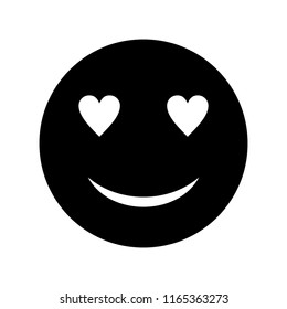 Silhouette Enamored Face Gesture Emoji Expression Stock Vector (Royalty ...