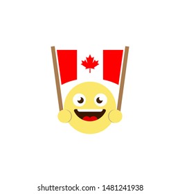 Emoticon Flag Canada Vector Icon Isolated Stock Vector (Royalty Free ...