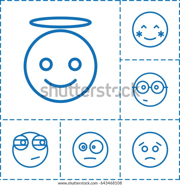 Emoticon Icon Set 6 Emoticon Outline Stock Vector (Royalty Free ...