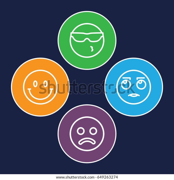 Emoticon Icons Set Set 4 Emoticon Stock Vector (Royalty Free) 649263274 ...