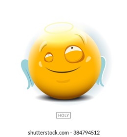 Emoticon Innocent Like Angel Vector Illustration Stock Vector (Royalty ...